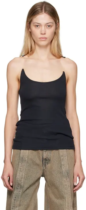 Y/Project Black Invisible Strap Tank Top In Vintage Black - 15